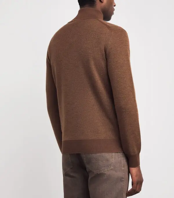 Brioni Cashmere-wool Half-zip Sweater