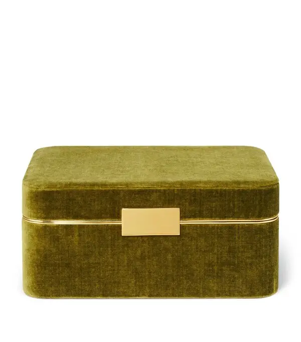 Aerin Velvet Beauvais Jewellery Box - Brown