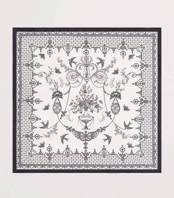 Harrods Silk Lace Print Scarf