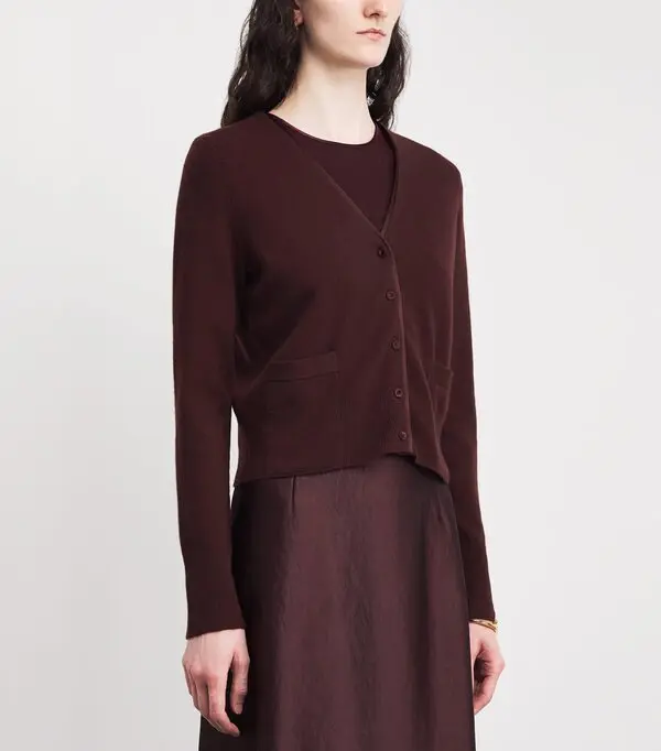 Vince Wool-blend Satin-trim Cardigan - Red