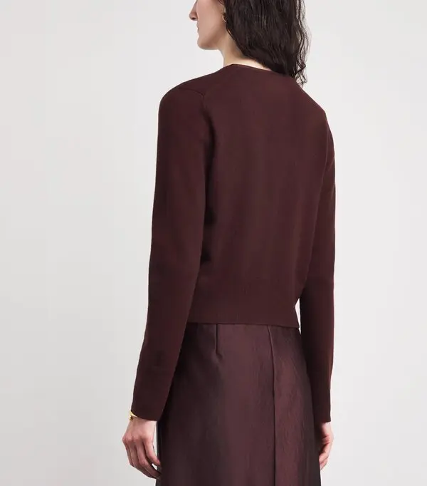 Vince Wool-blend Satin-trim Cardigan - Red