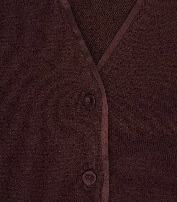 Vince Wool-blend Satin-trim Cardigan - Red