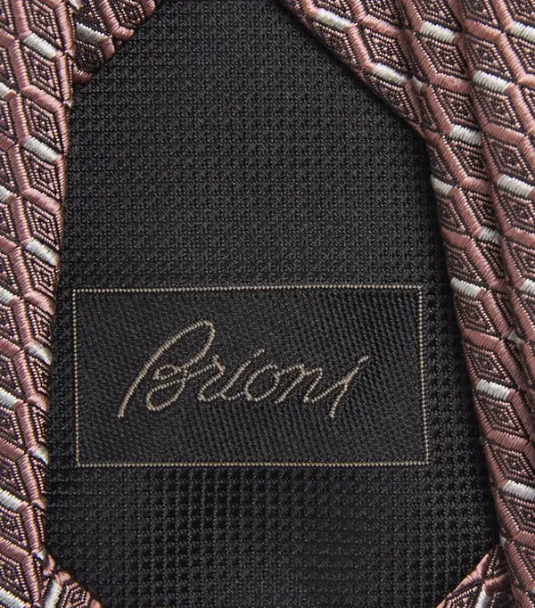 Brioni Silk Geometric-jacquard Standard Neck Tie - Pink