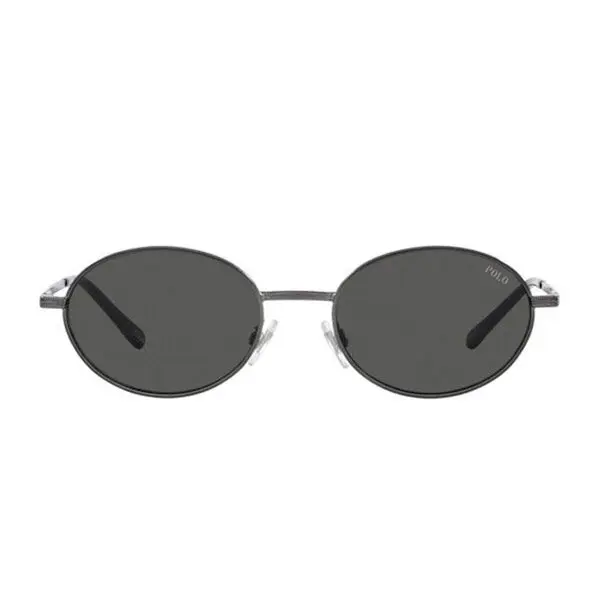 Polo Ralph Lauren Oval Sunglasses With Engraved Temples - Black