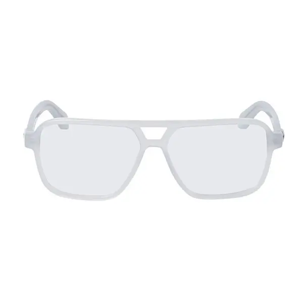 Off White Optical Eyewear With Double Bridge And Metal Logo - Gray