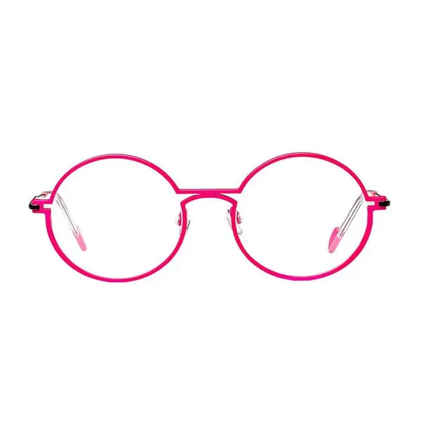 MATTTEW Nickel Round Frame Glasses - Pink