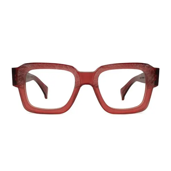 DANDY'S Skinner Rough Square Frame Eyeglasses - Red