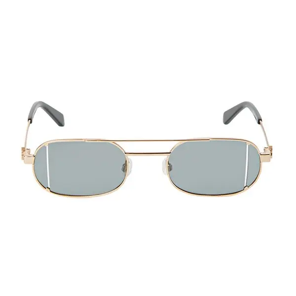 Off White Tone Metal Frame Sunglasses - Gold