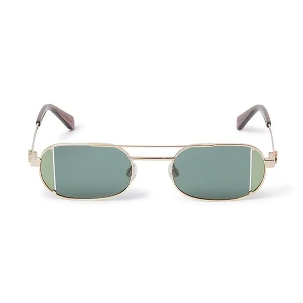 Off White Tone Aviator Sunglasses - Gold