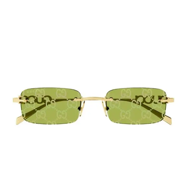Gucci Rimless Sunglasses With Logo - Gold