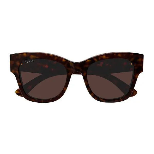 Gucci Sunglasses With Gold Logo - Havana