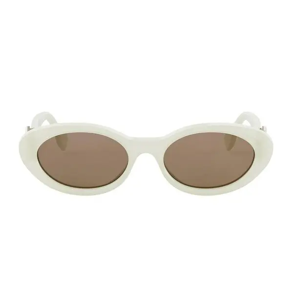 Fendi Ff Diamonds Oval Sunglasses - White