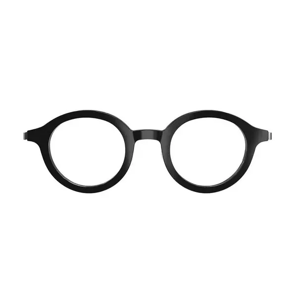 LINDBERG Acetanium Round Frame Eyeglasses - Black