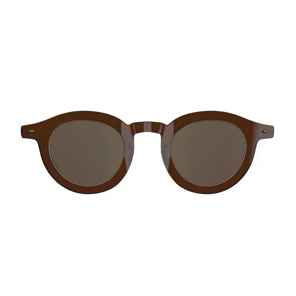 LINDBERG Sun Titanium Round Frame Sunglasses - Brown