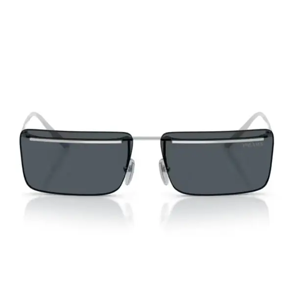 Prada Rectangular Rimless Sunglasses - Silver