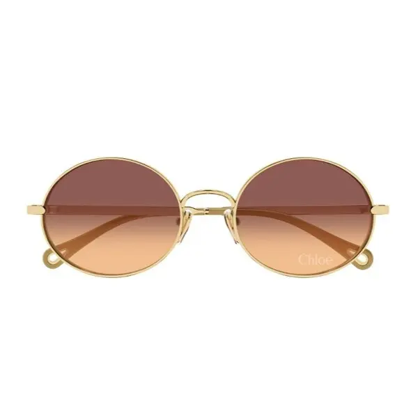 Chloé Frame Oval Sunglasses - Gold