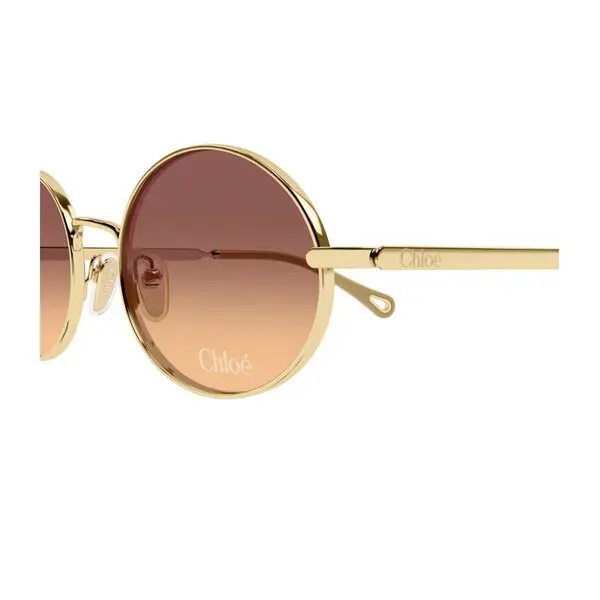 Chloé Frame Oval Sunglasses - Gold