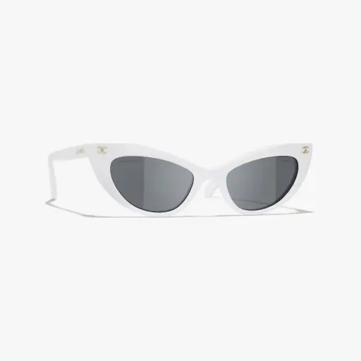Chanel Cat Eye Sunglasses - White