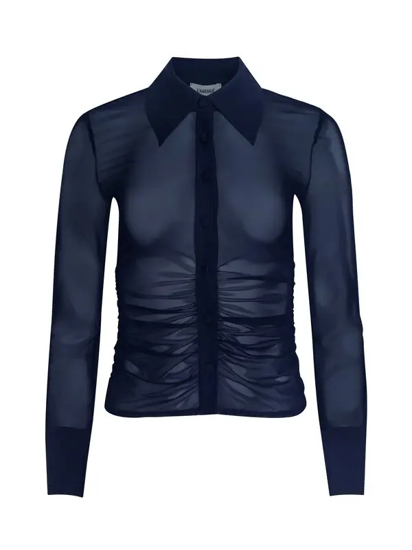 L'Agence Isola Mesh Blouse - Midnight