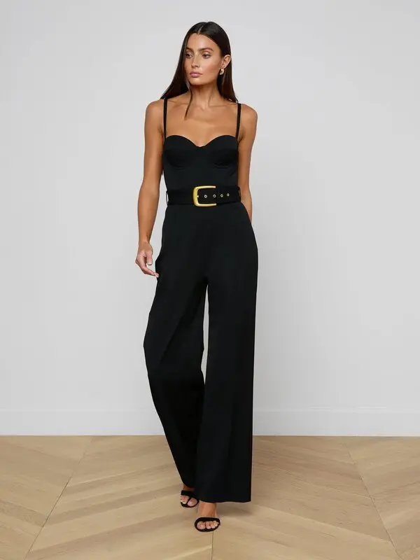 L'Agence Jessa Bustier Jumpsuit - Black