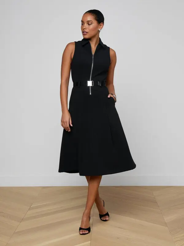 L'Agence Kylo Shirt Dress - Black