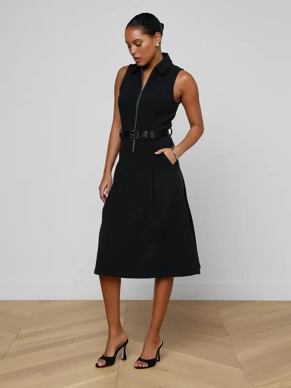 L'Agence Kylo Shirt Dress - Black