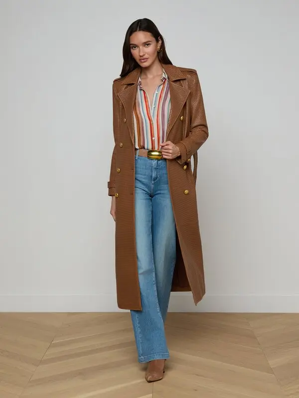 L'Agence Baylee Leather Trench Coat