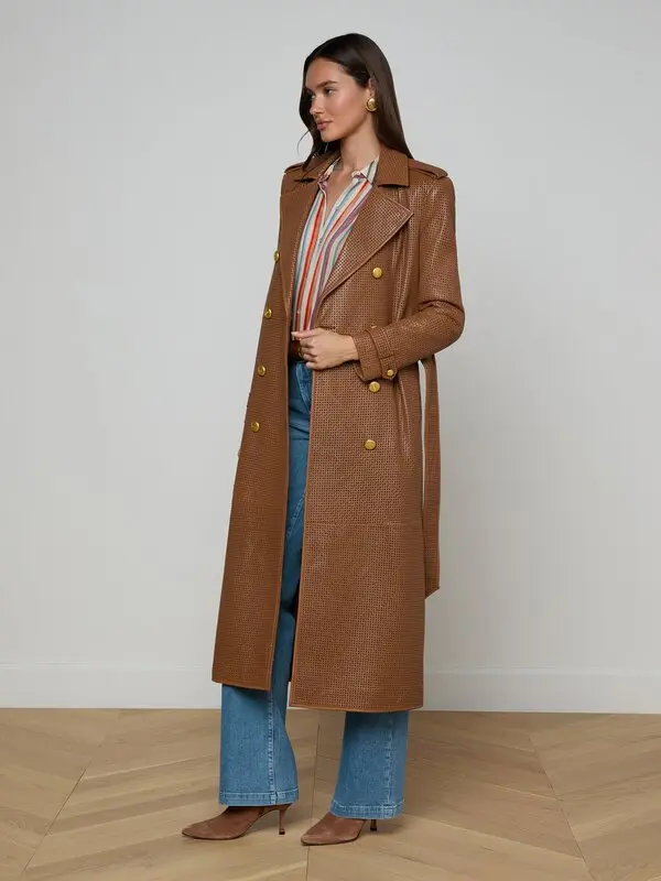 L'Agence Baylee Leather Trench Coat