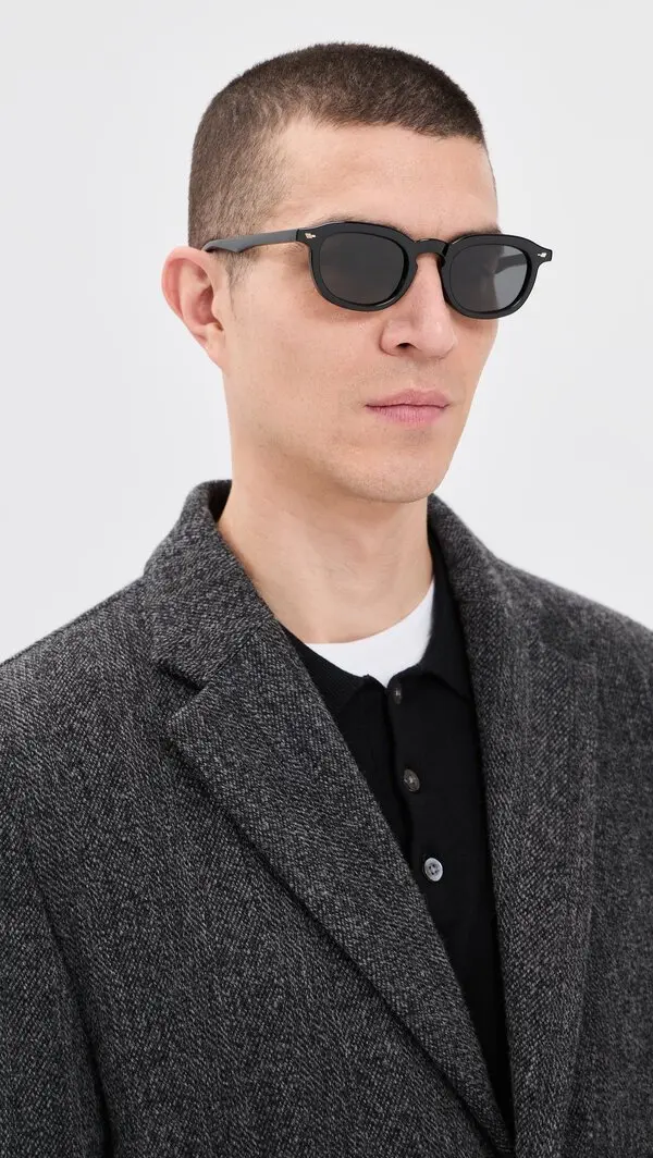 Le Specs Heart Throb Round Frame Sunglasses - Black