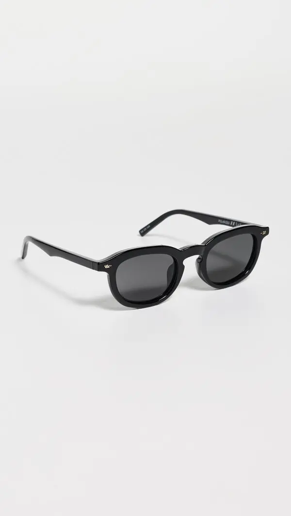 Le Specs Heart Throb Round Frame Sunglasses - Black