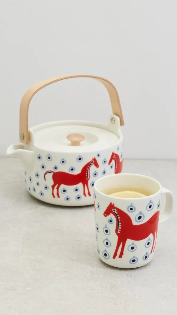 Marimekko Oiva Musta Tamma Teapot