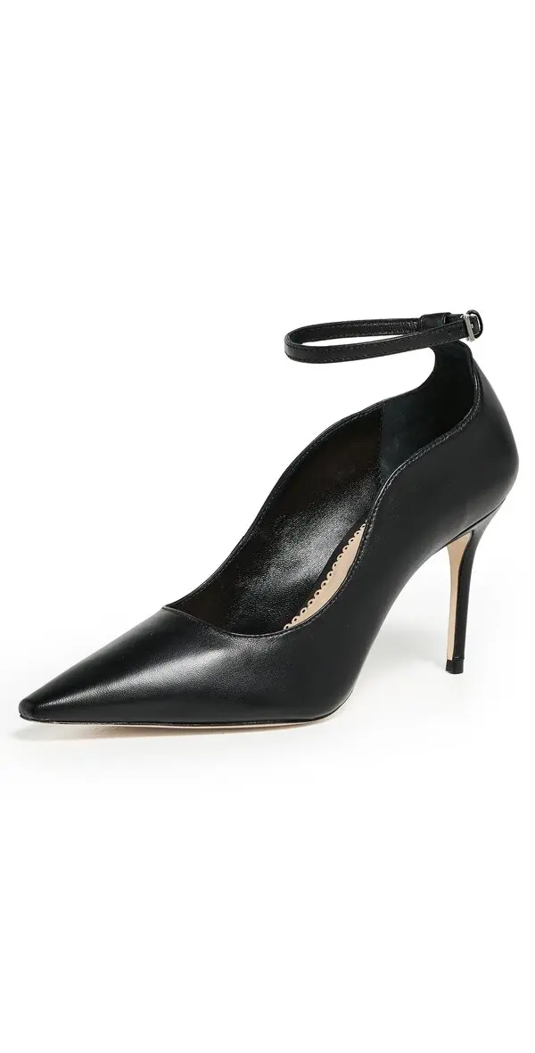 Cinq À Sept Riley Pointed-toe Ankle Strap Heels - Black