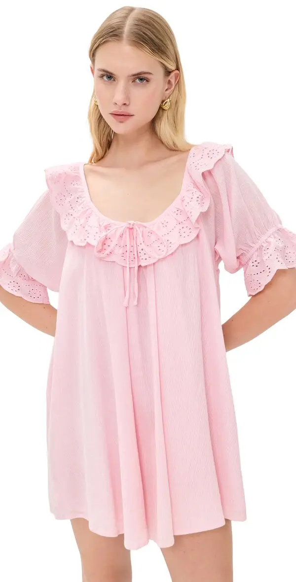Show Me Your Mumu Toulouse Dress - Pink Eyelet