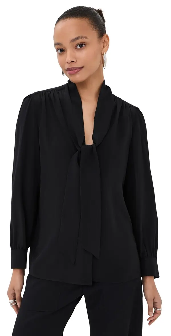 NILI LOTAN Colt Silk Blouse - Black