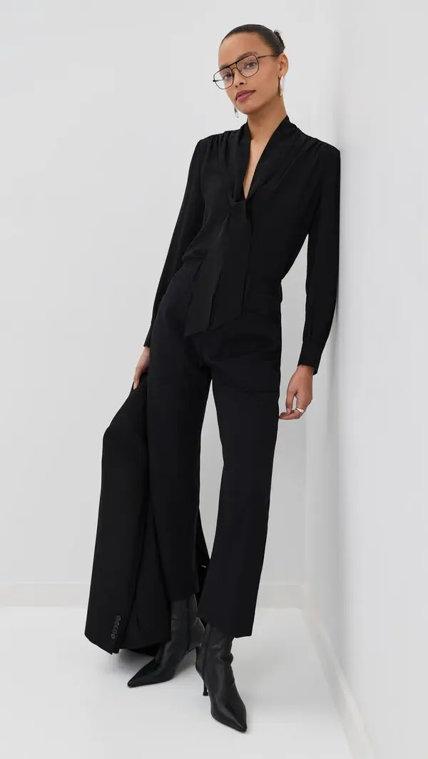 NILI LOTAN Colt Silk Blouse - Black
