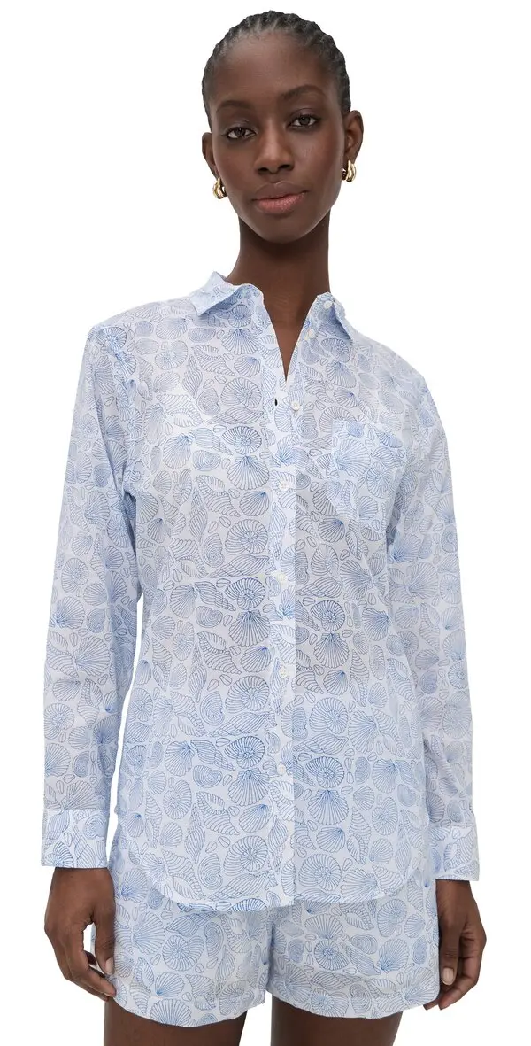 MAREA Seashell Print Cotton Shirt