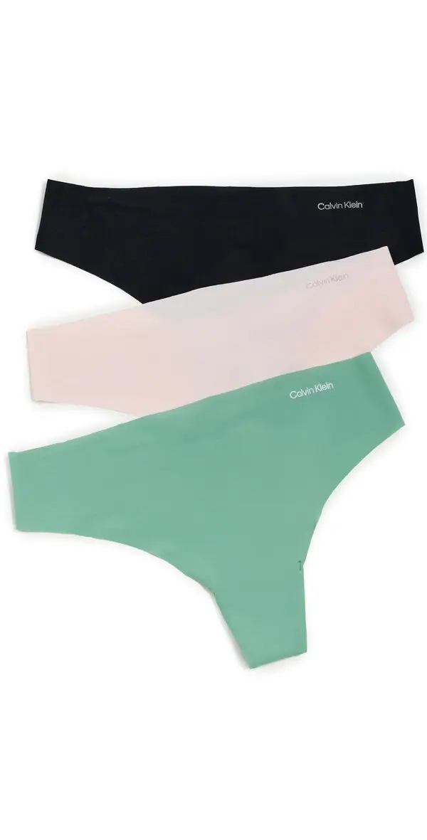 Calvin Klein Invisibles Thong 3 Pack - Multi