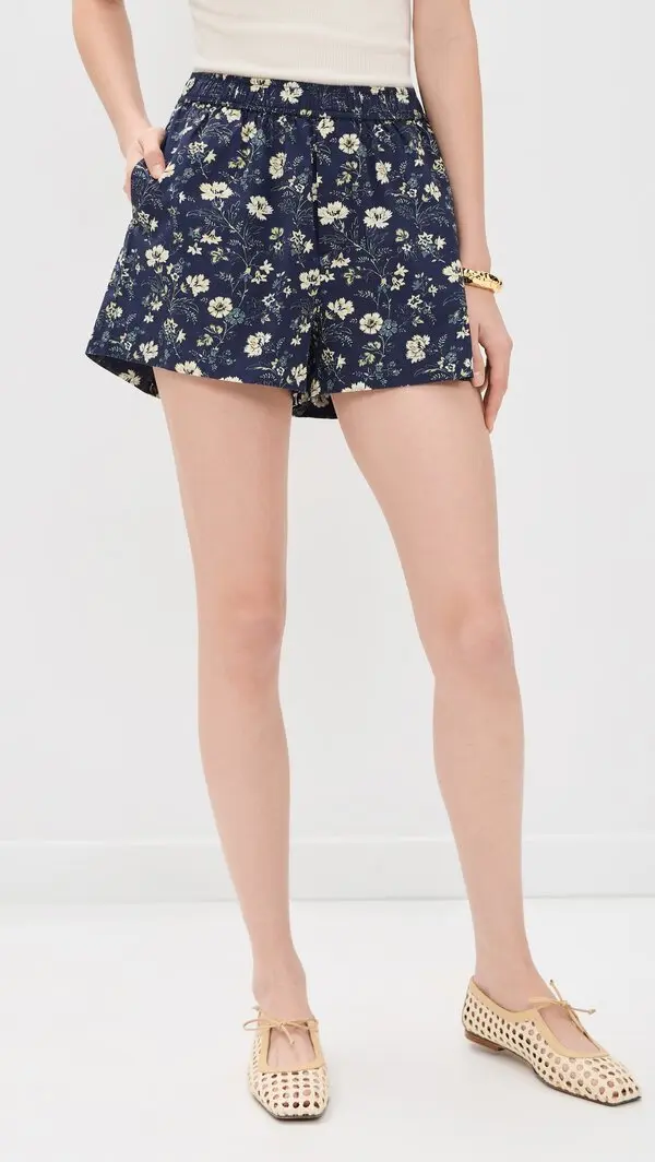 LA MAREGOLD Floral Print Poplin Shorts
