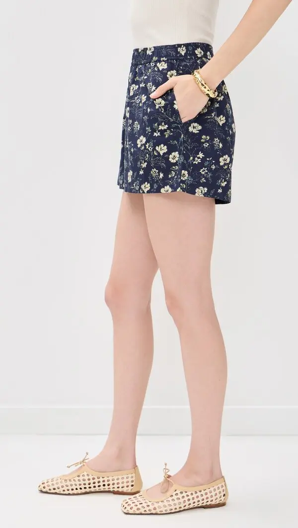 LA MAREGOLD Floral Print Poplin Shorts