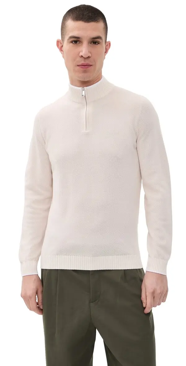 Fedeli Favonio Cotton Quarter Zip Pullover