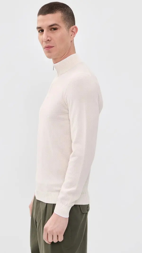 Fedeli Favonio Cotton Quarter Zip Pullover