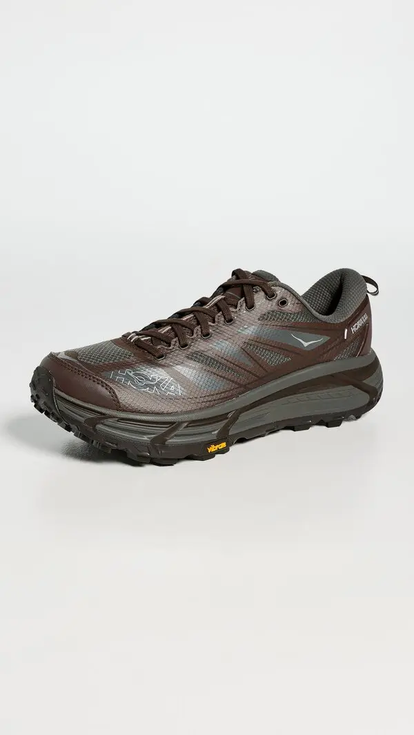 HOKA® Mafate Speed 2 Performance Sneakers - Asphalt Grey/walnut