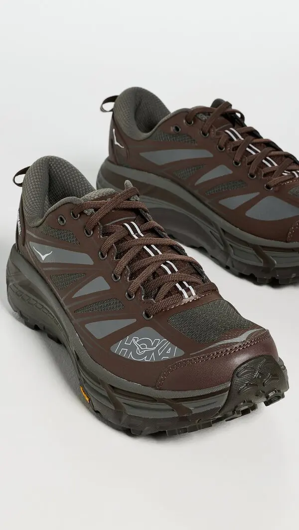 HOKA® Mafate Speed 2 Performance Sneakers - Asphalt Grey/walnut