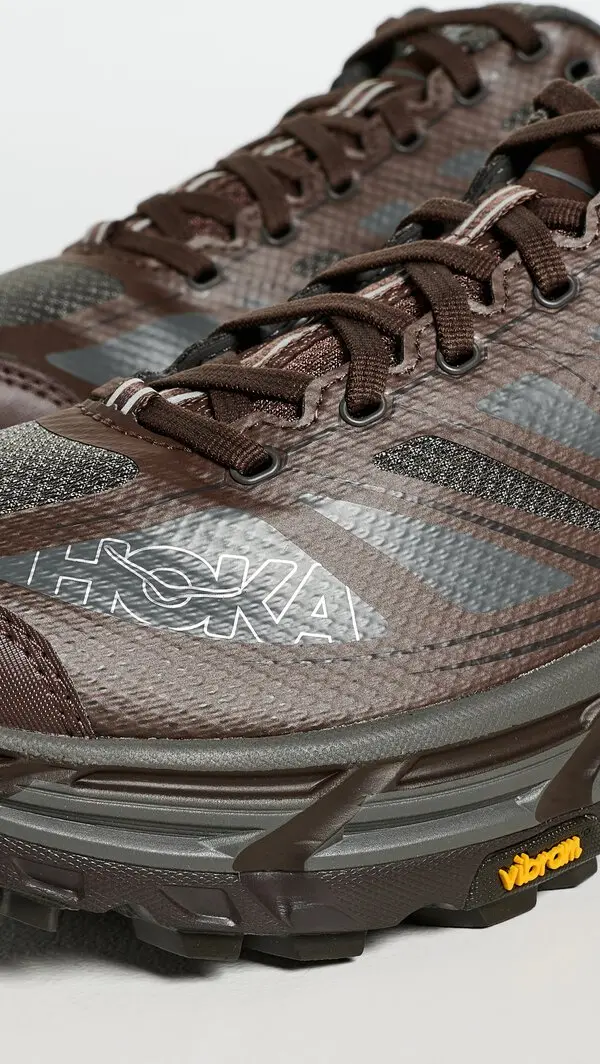 HOKA® Mafate Speed 2 Performance Sneakers - Asphalt Grey/walnut