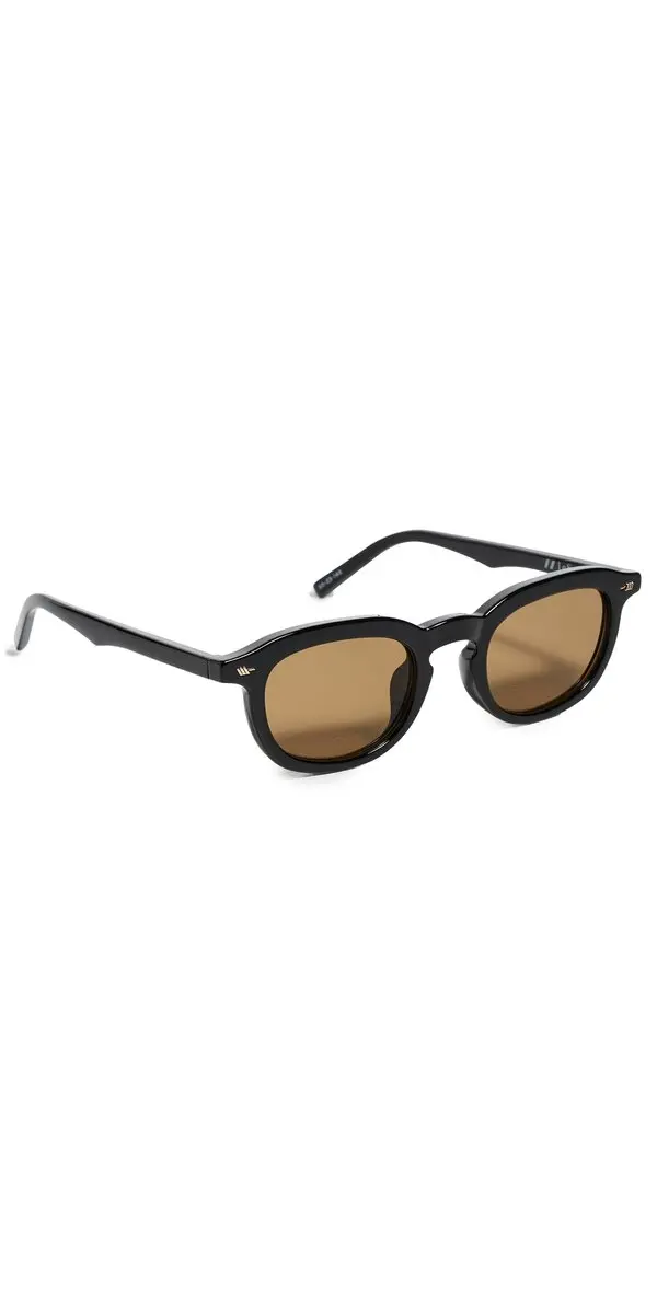 Le Specs Heart Throb Round Sunglasses - Black