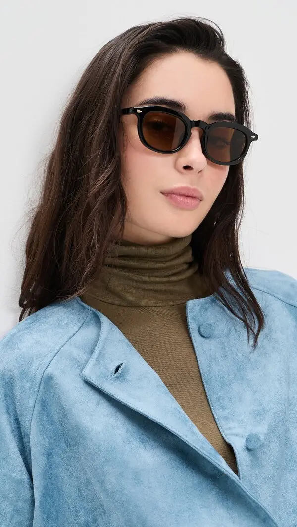 Le Specs Heart Throb Round Sunglasses - Black