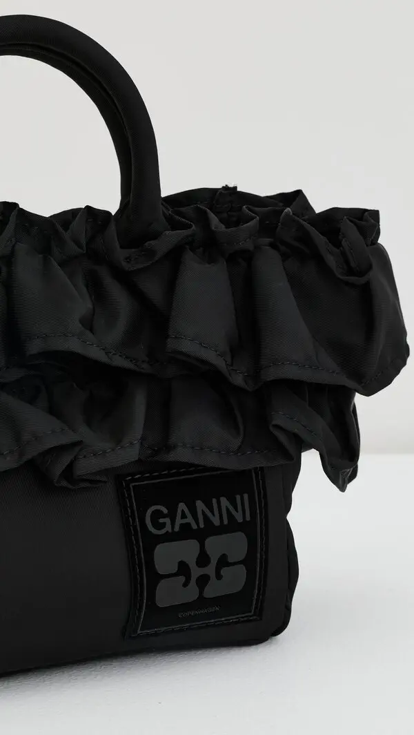 GANNI Mini Shopper Ruffle Bag