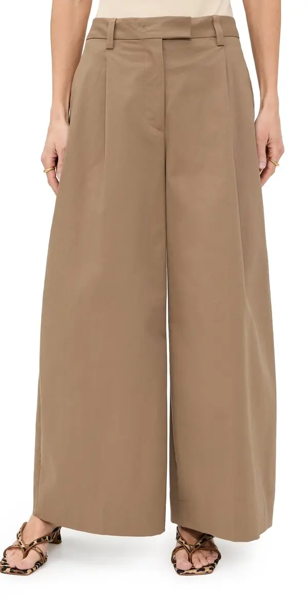 THE LATEST Deva Petite Gabardine Trousers - Cognac