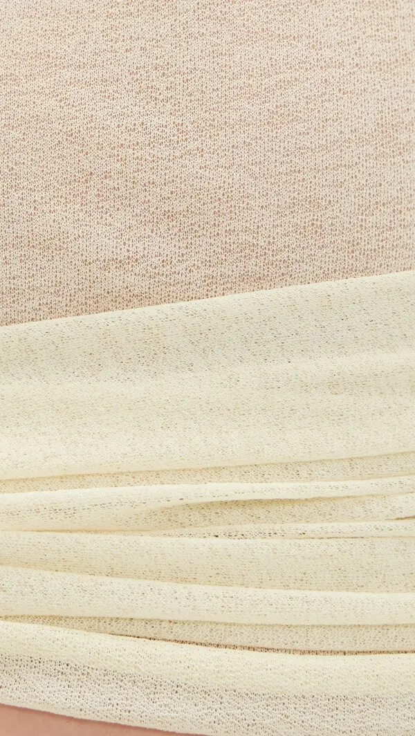 SIEDRES Alba Sheer Turtleneck Top With Tie Waist