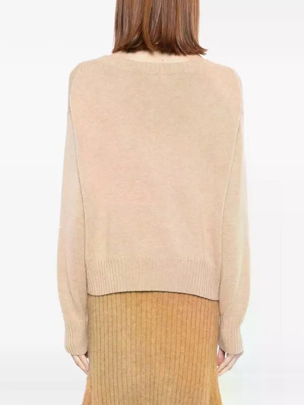 N.peal Crop Boat Neck Jumper - Neutrals
